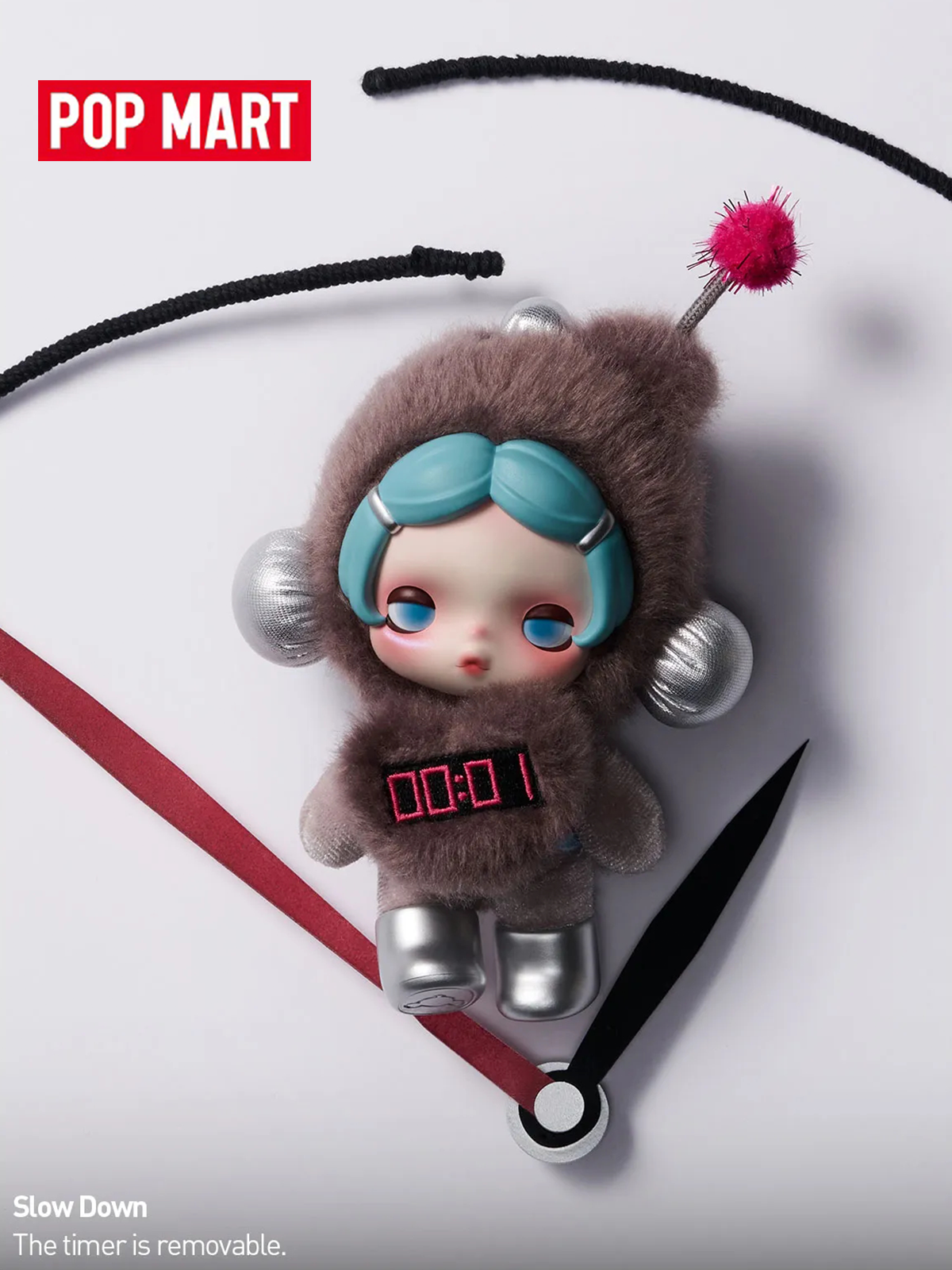 Коллекционная мягкая игрушка POP MART SKULLPANDA Off Mode Series Plush Doll Pendant-Slow Down