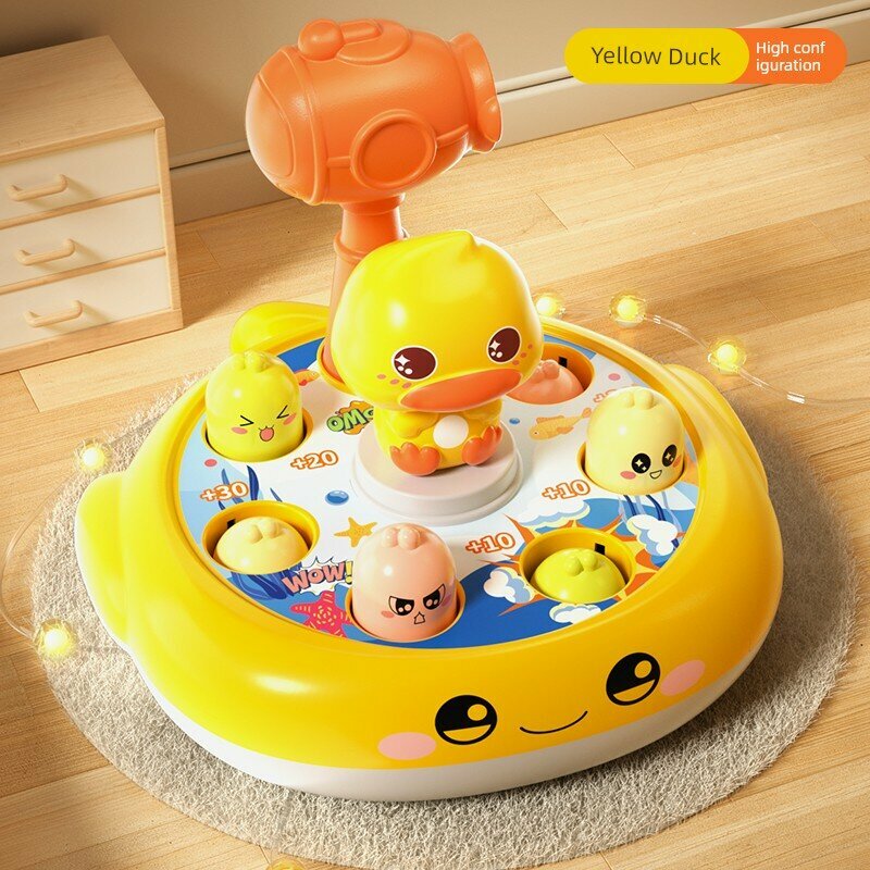 Игра-моль с уточкой для детей 1-3 лет с молотком, интерактивная обучающая игра для малышей