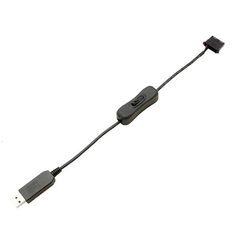 Кабель-адаптер USB 5V-12V для вентилятора с выключателем, 34 см, B