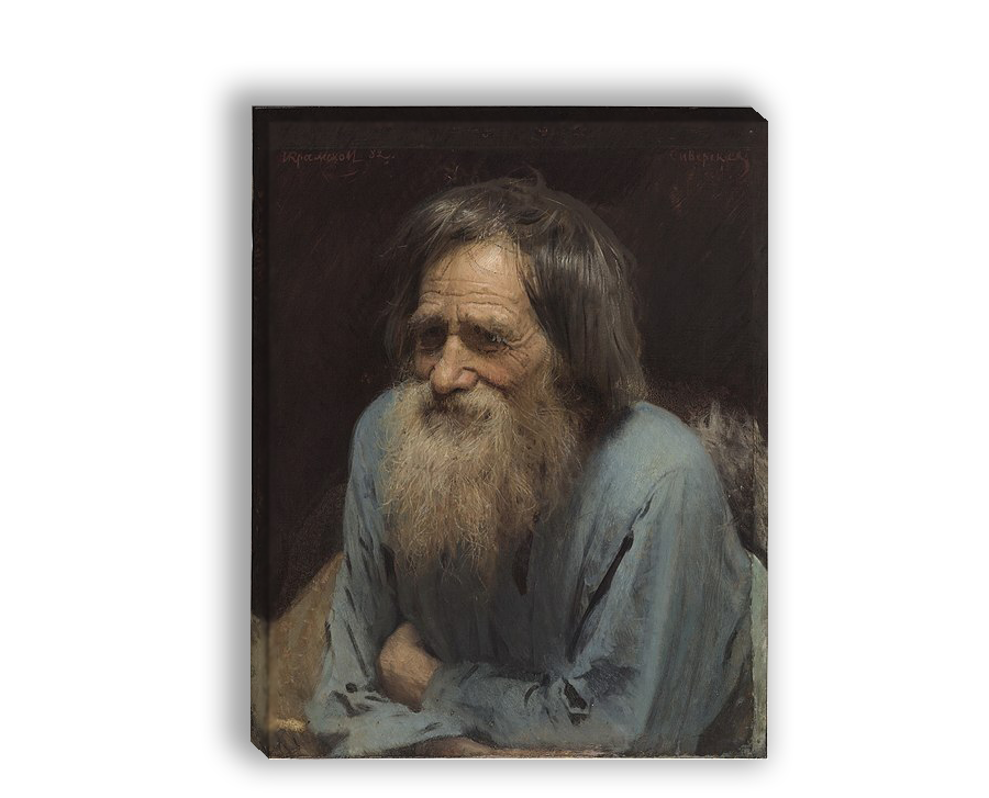 "Мина Моисеев", Крамской Иван Николаевич, картина (репродукция) (50х63 см / на подрамнике)