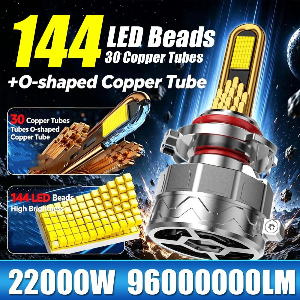 Светодиодные лампы H7 для фар ближнего и дальнего света, H4 2000W, сверхъяркие H8 H9 H11