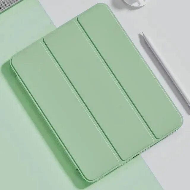 Чехол для планшета Светло-зеленый Apple iPad Mini 7( 2024) IPad mini6(2021) с отделением для стилуса, из мягкого силикона и прозрачной крышкой