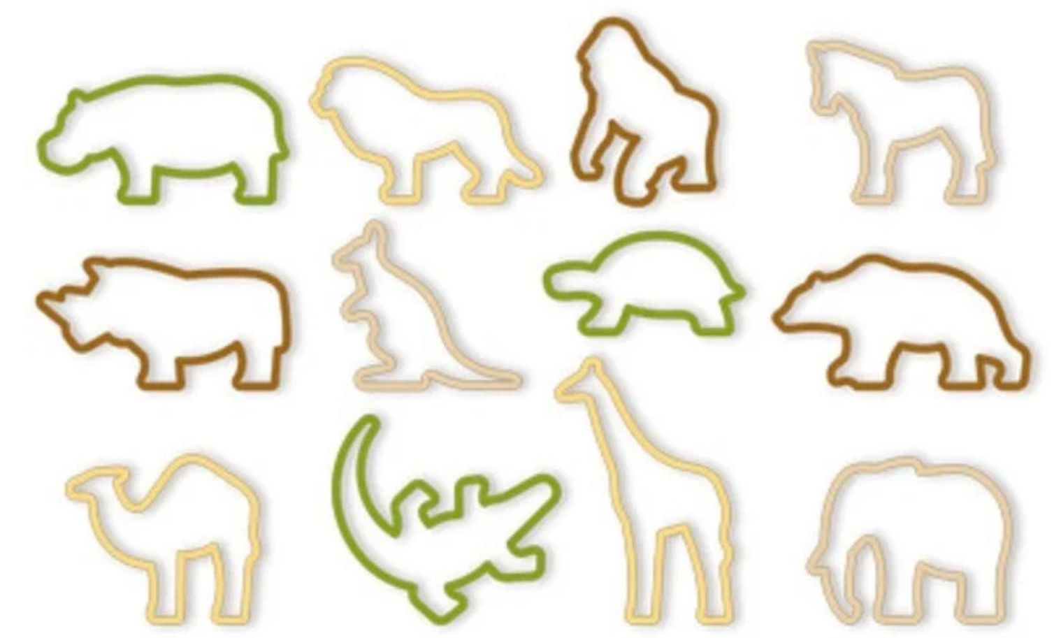 Формочки для печенья Tescoma Zoo DELICIA 630930, фигурные, 12 шт, пластик, разноцветные