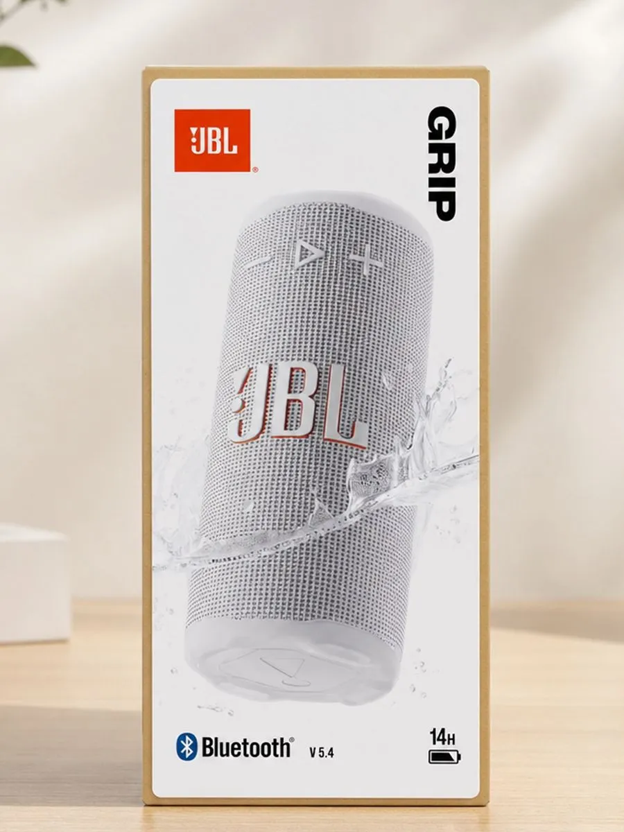 Портативная колонка JBL Grip , белый, защита IP68, до 14 ч работы