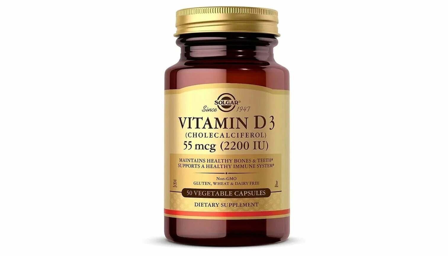 Solgar Vitamin D3 2200 МЕ (IU) 50 вегетарианских капсул США для иммунитета и костей