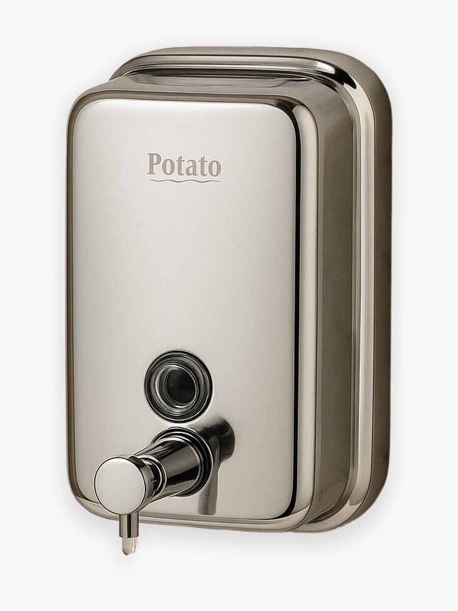 Дозатор для жидкого мыла настенный, 500 мл, хром