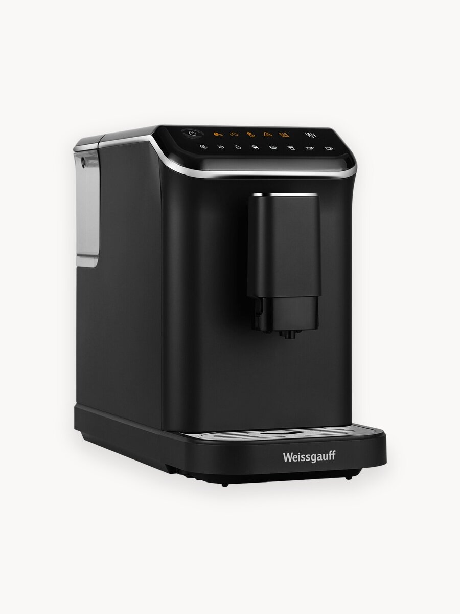 Кофемашина Weissgauff WCM-325 Black Automatic Touch Cappuccino, Давление 20 бар, Сенсорное управление, Автоотключение