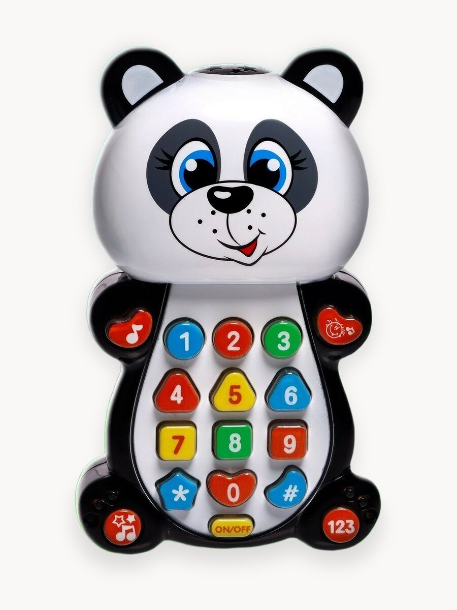 Музыкальная игрушка ZABIAKA "Панда" от 3 лет, с проектором, работает от батареек