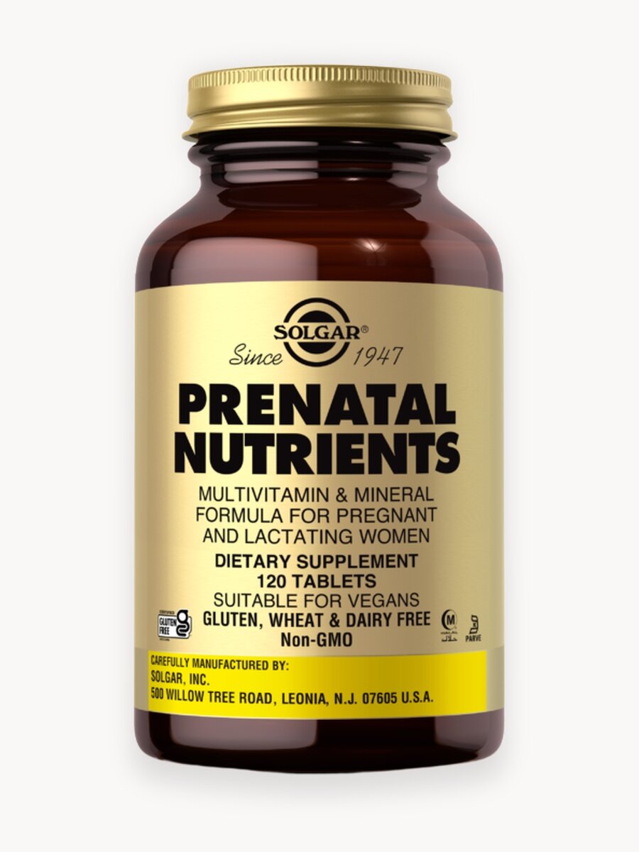 Solgar Prenatal Nutrients (мультивитамины и мультиминералы для беременных и кормящих женщин) 120 таблеток