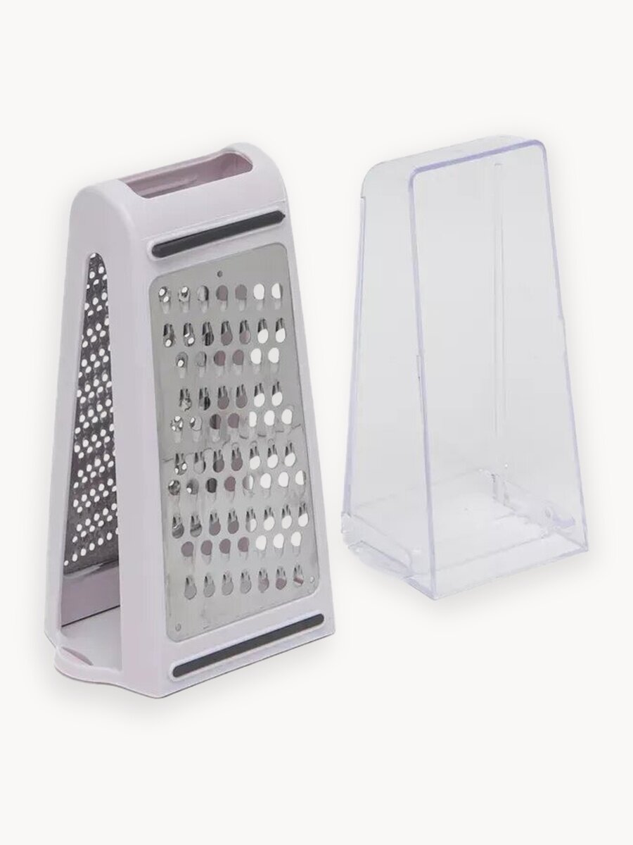 Терка "2 в 1", с контейнером, с лазерной заточкой, нержавеющая сталь, пластик, терка для овощей и сыра