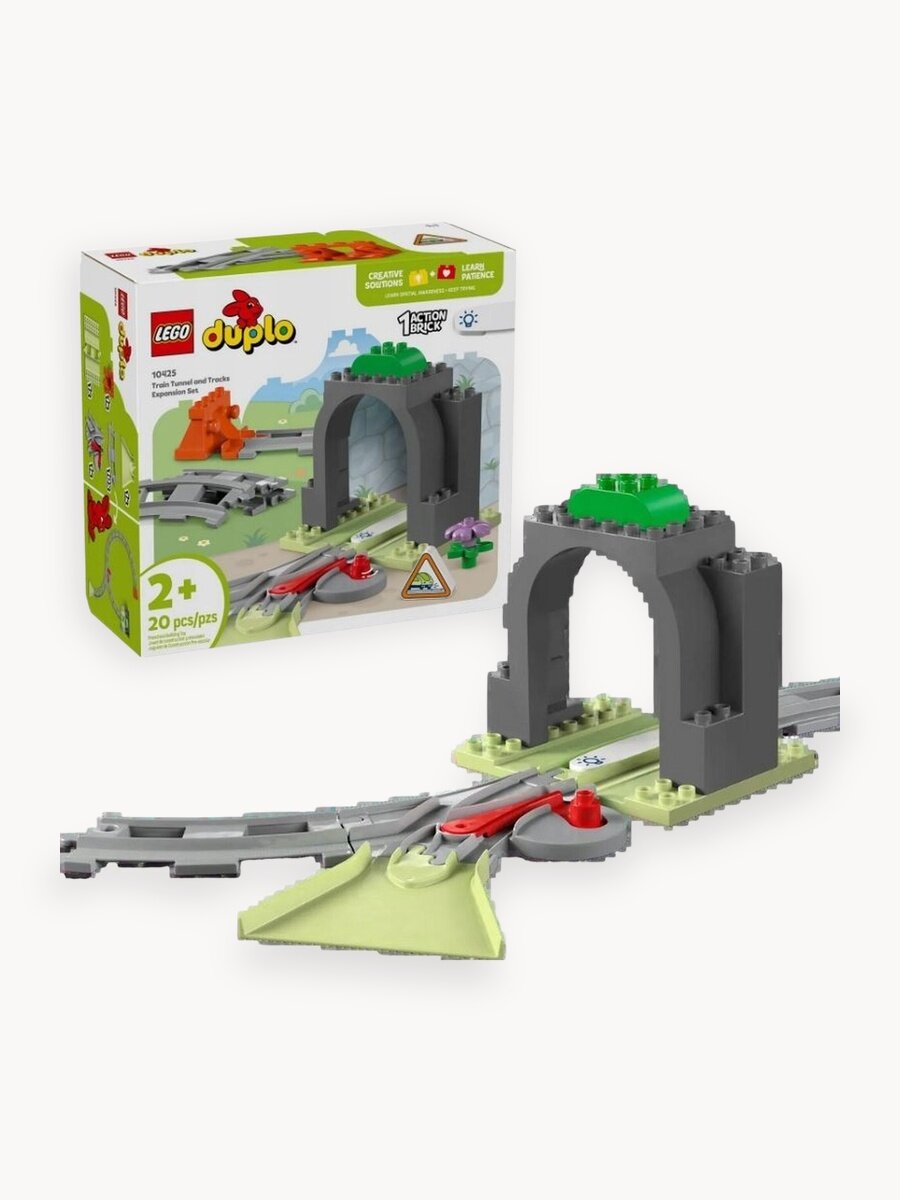 Конструктор LEGO DUPLO - Тоннель и железная дорога - Дополнительный набор - Лего Дупло 10425
