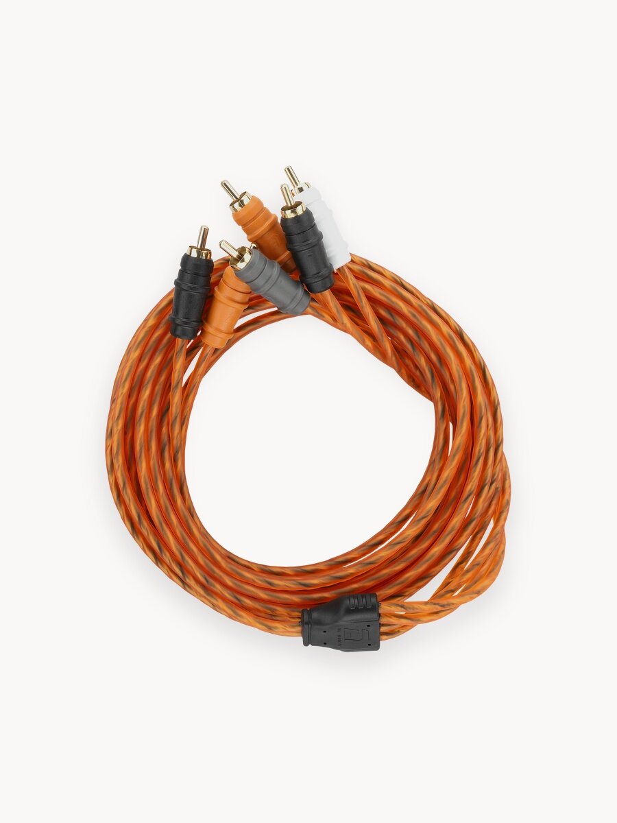 Межблочный кабель 2x4 rca для подключения усилителя в автомобиле межблок DL Audio Gryphon Lite 24RCA 5M