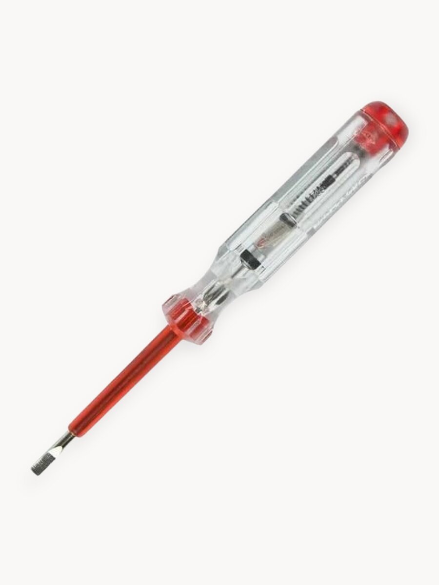 Индикаторная отвертка ТОМ-20, цвет красный / Отвертка тестер-пробник / Тестер напряжения