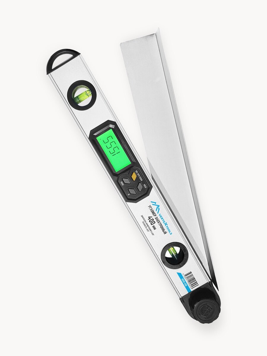 Угломер VertexTools AL, электронный, 400мм, алюминиевый корпус