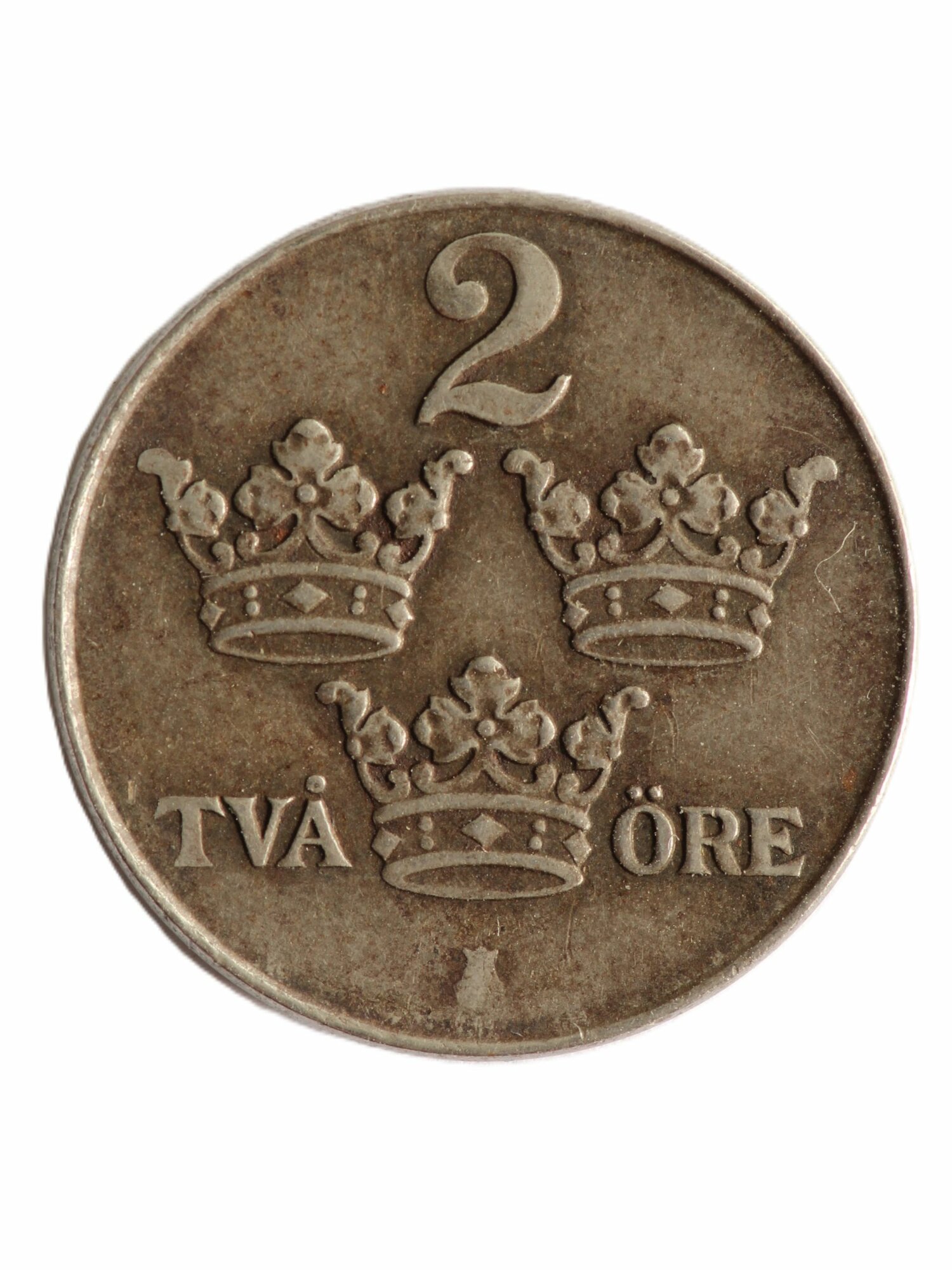 Подлинная монета Швеции 2 эре 1950 года