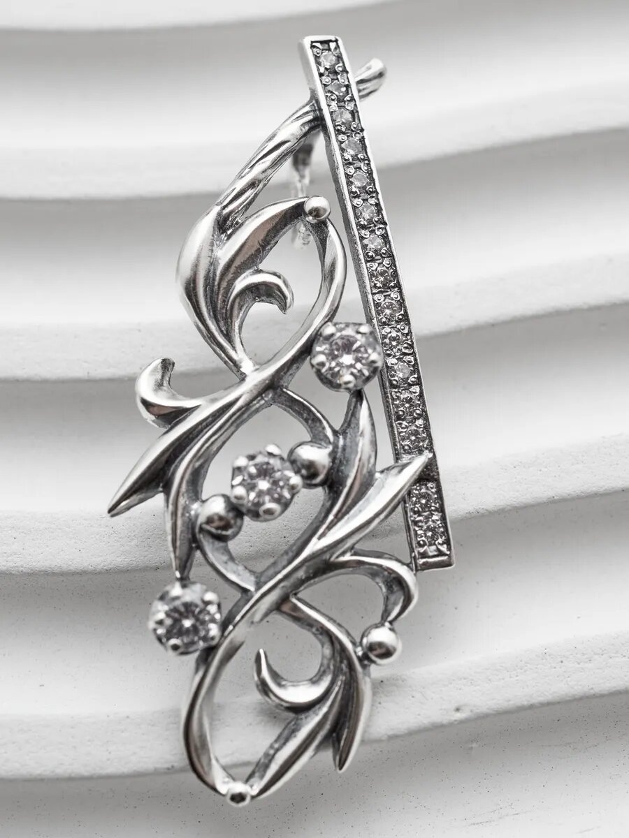 Подвеска БРЮС, серебро, 925 проба, фианит