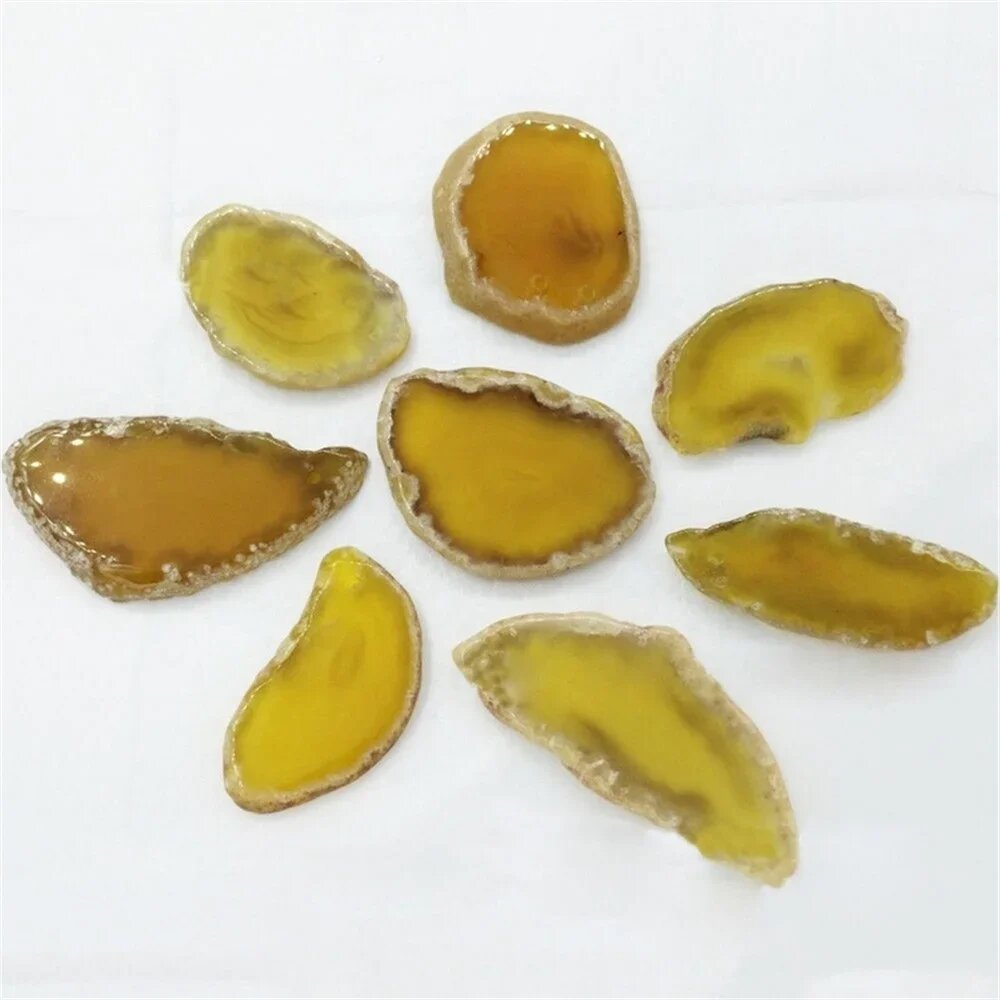 Бразильский агатовый кулон 50-65mm, yellow agate (Dye)