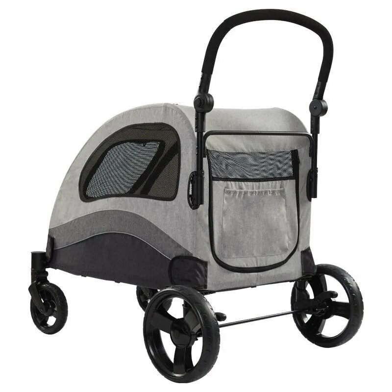 Коляска для собак Bello, для крупных питомцев, нагрузка до 60кг, серая