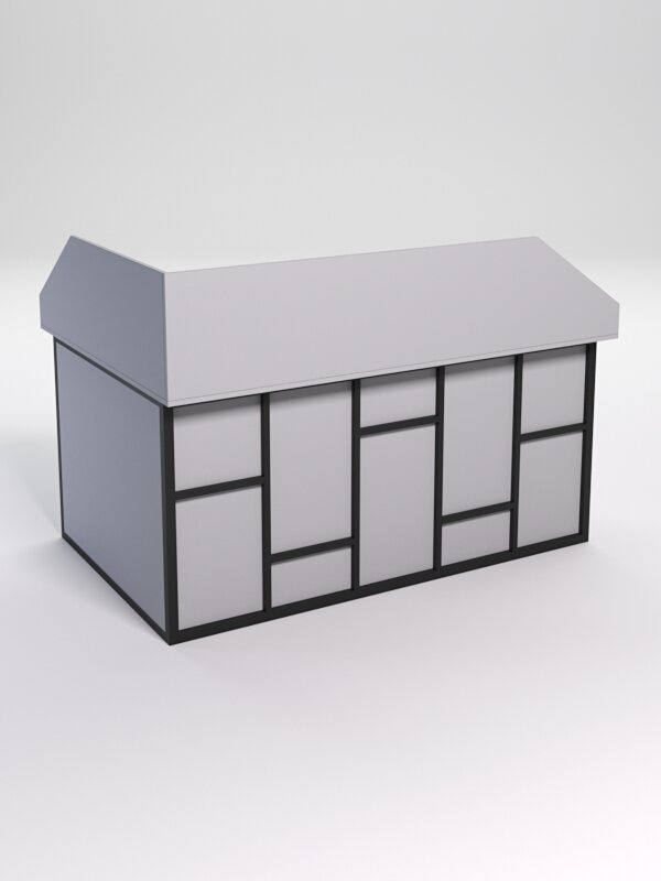 Стол эргономичный офисный СЭ-12А (Правосторонний) с экраном "стронг" в стиле лофт декор №3, Серый