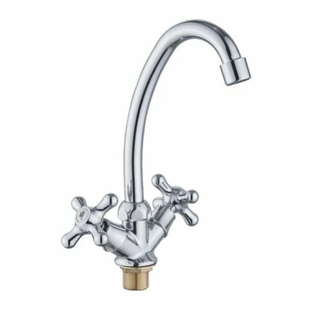 Смеситель для кухни Cronwil CD340-49 хром с поворотным изливом и двухвентильным управлением