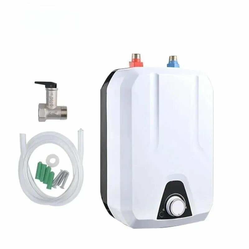 Электрический водонагреватель накопительного типа, емкость 8 л, белый