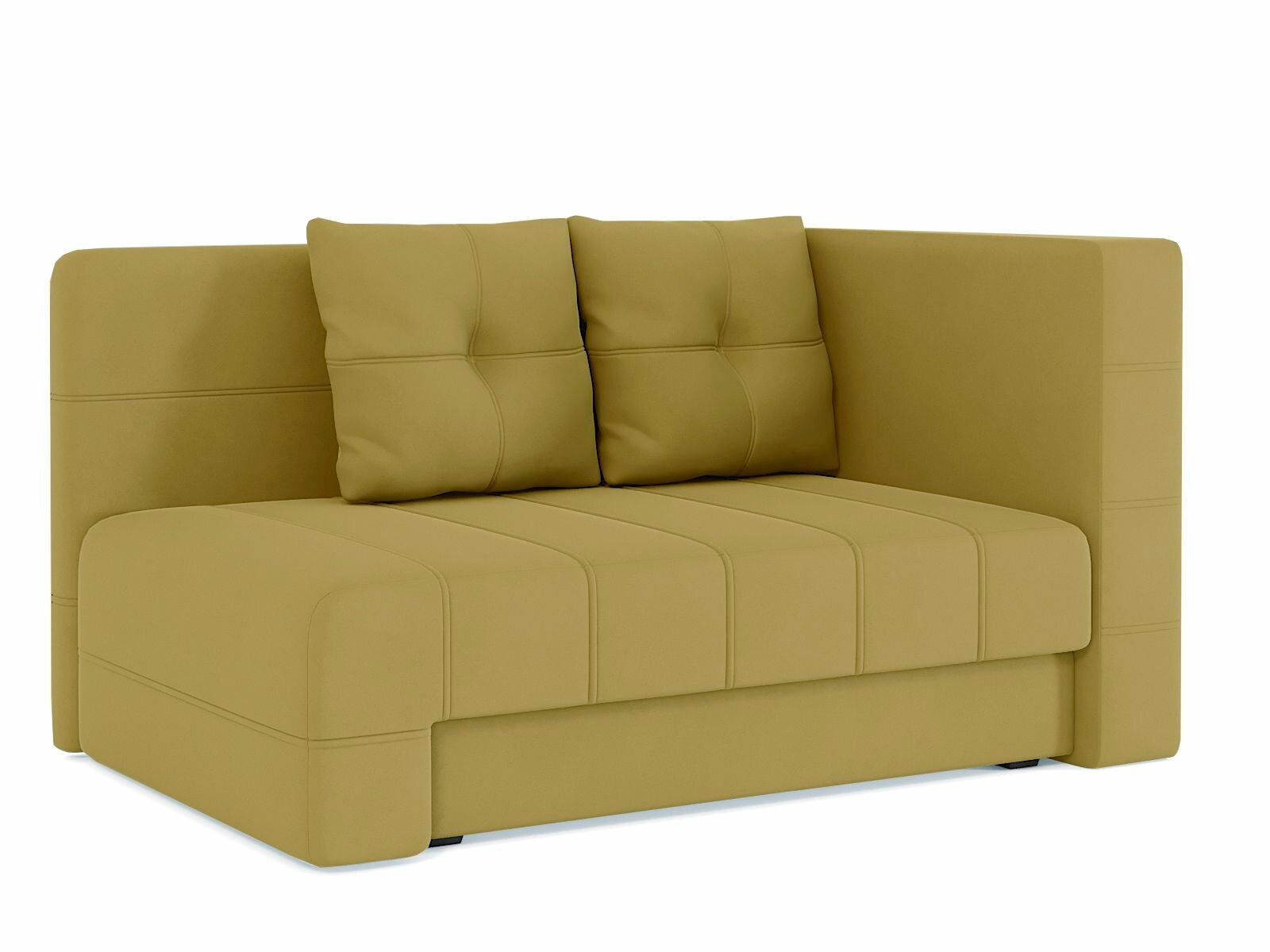 Диван - кушетка Корфу Next, еврокнижка, 142*70*80, угол левый/правый, велюр Зара Yellow 44