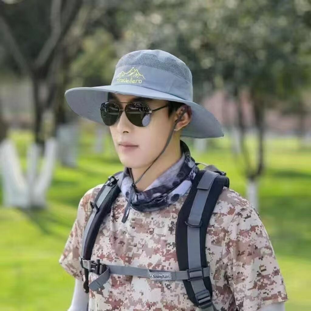 Мужская солнечная шляпа для улицы, летняя защита от солнца, повседневная корейская стильная рыбацкая , походов и рыбалки