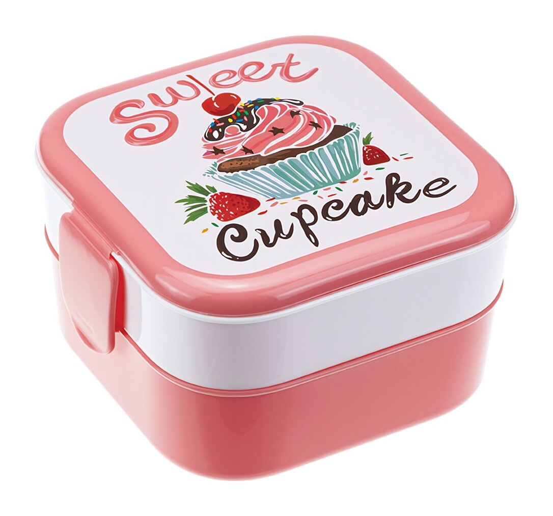 Контейнер для капкейков «Sweet Cupcake» 13x12.5x8 см, яркий дизайн