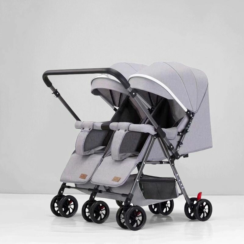 Коляска для двойни, могут сидеть или лежать, легкие и складные