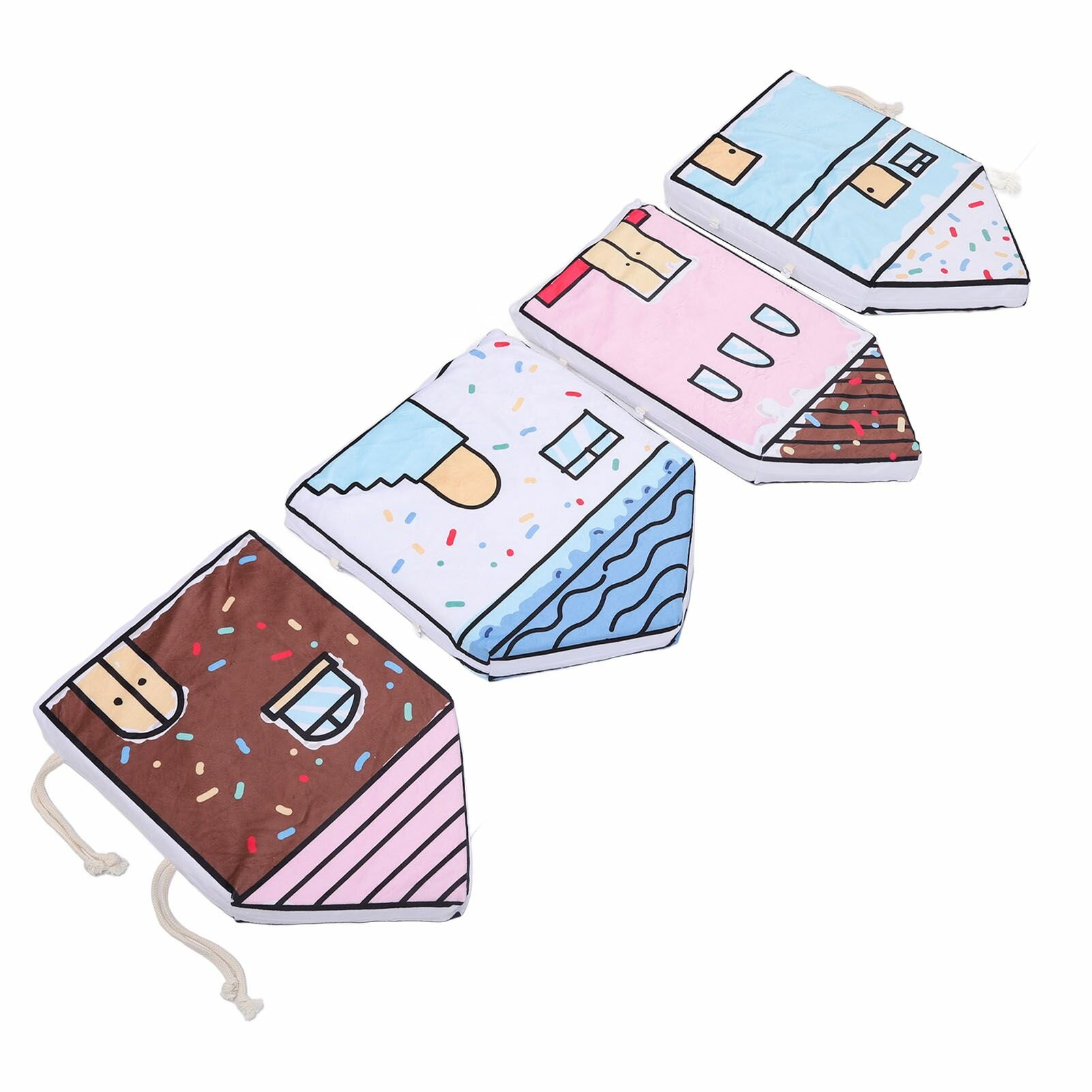 4 шт. Защитный бортик для кроватки в форме домика, мягкий, съемный и washable, для безопасного сна малыша, размер 122 x 50 см