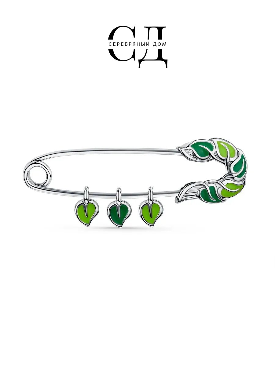 Брошь, 925 проба, родирование