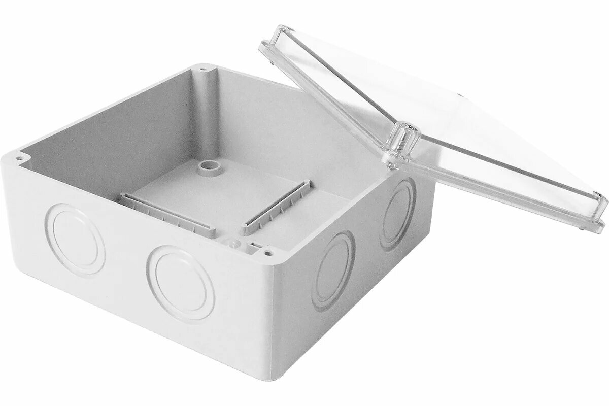 KLR KP-1515-TG Распределительная коробка IP54 с перфорацией и прозрачной крышкой 150x150x70 мм