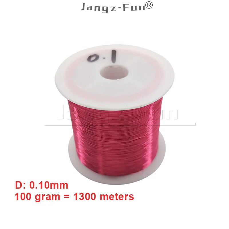 100 г красная медная проволока QA-1/155R 2UEW диаметром 0.10-0.30 мм 0.10mm 1300meters