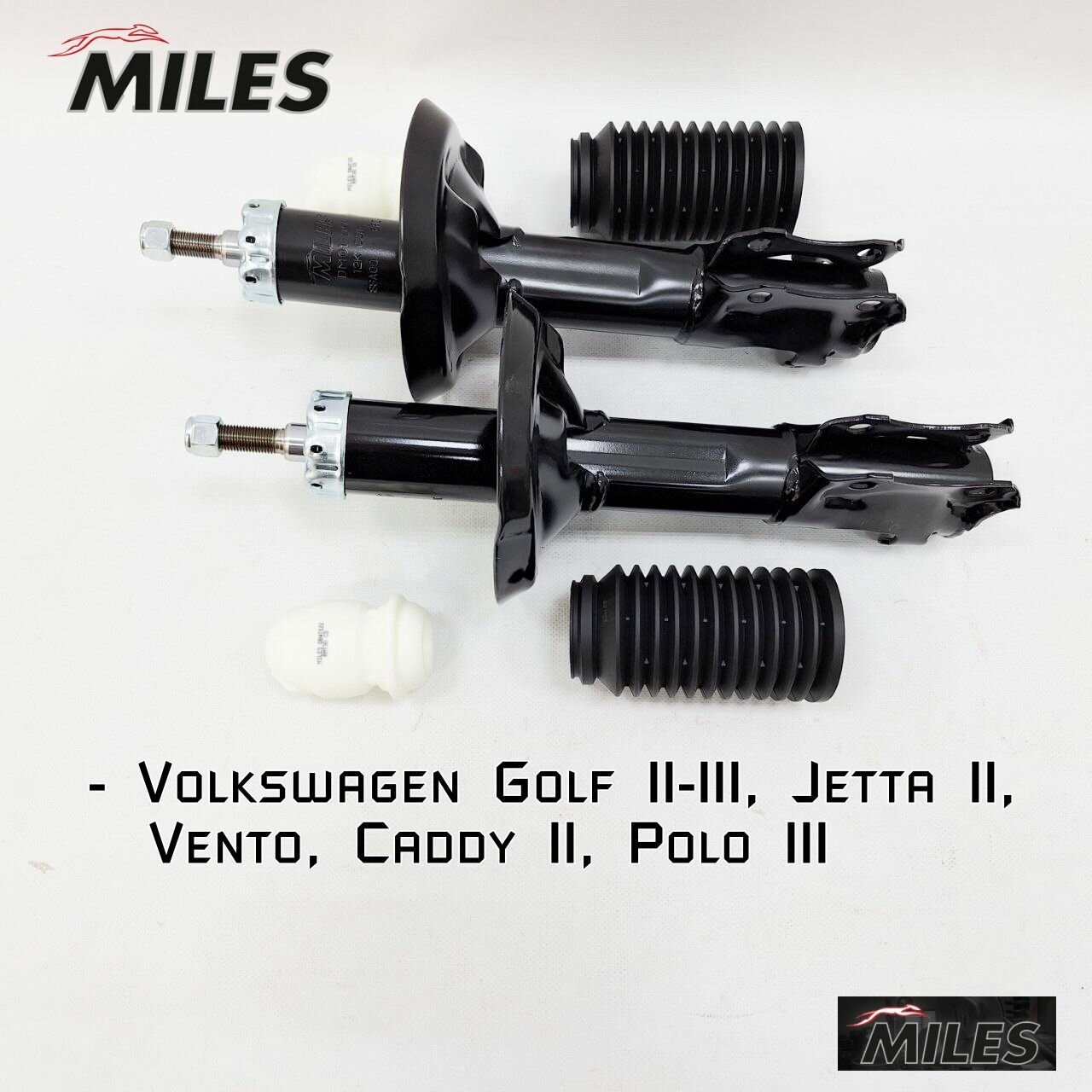 Передний стойки амортизаторов с пыльниками и отбойниками MILES для VW GOLF II III, JETTA II, VENTO, CADDY II, POLO III, LUPO