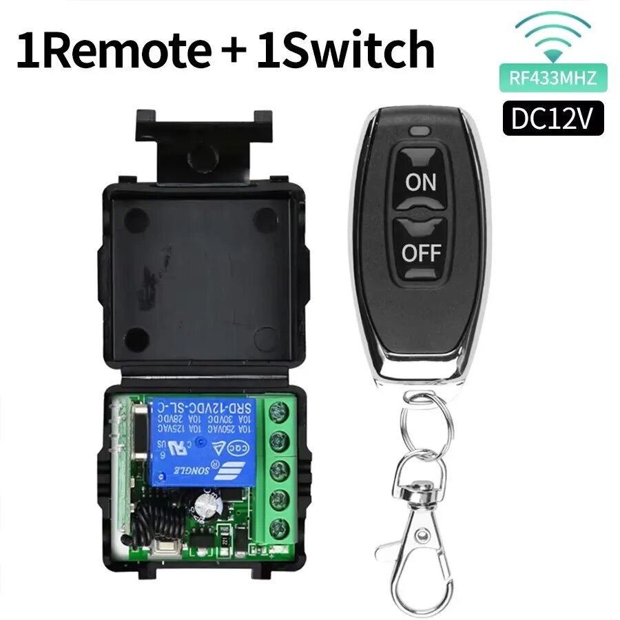 RF 433MHz 1Remote + 1Switch, 12V