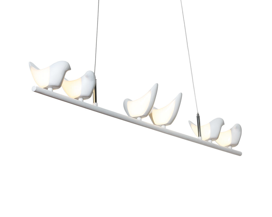 Люстра подвесная LED 30 Вт белая Creative Bird Chandelier 6L Дизайнерский подвесной светильник Blesslight