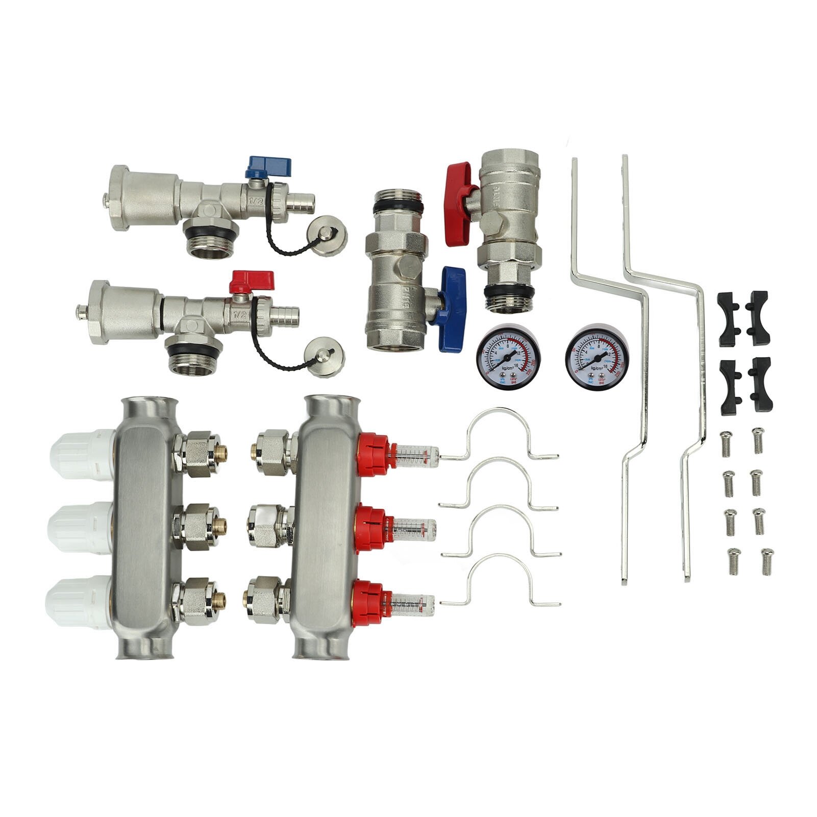 3 Петли коллектора радиантного тепла с высокоточным расходомером и манометром G1in набор коллектора тепла для пола