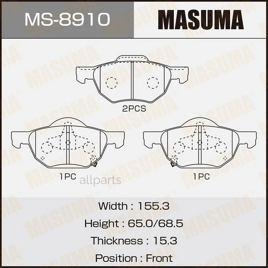 MASUMA MS-8910 Колодки торм. пер.