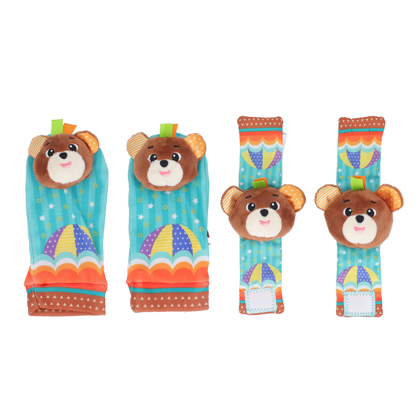 Baby Wrist Rattles Toy Colorful Pattern Soft Early Educational Foot Finder Socks Set Type 5
