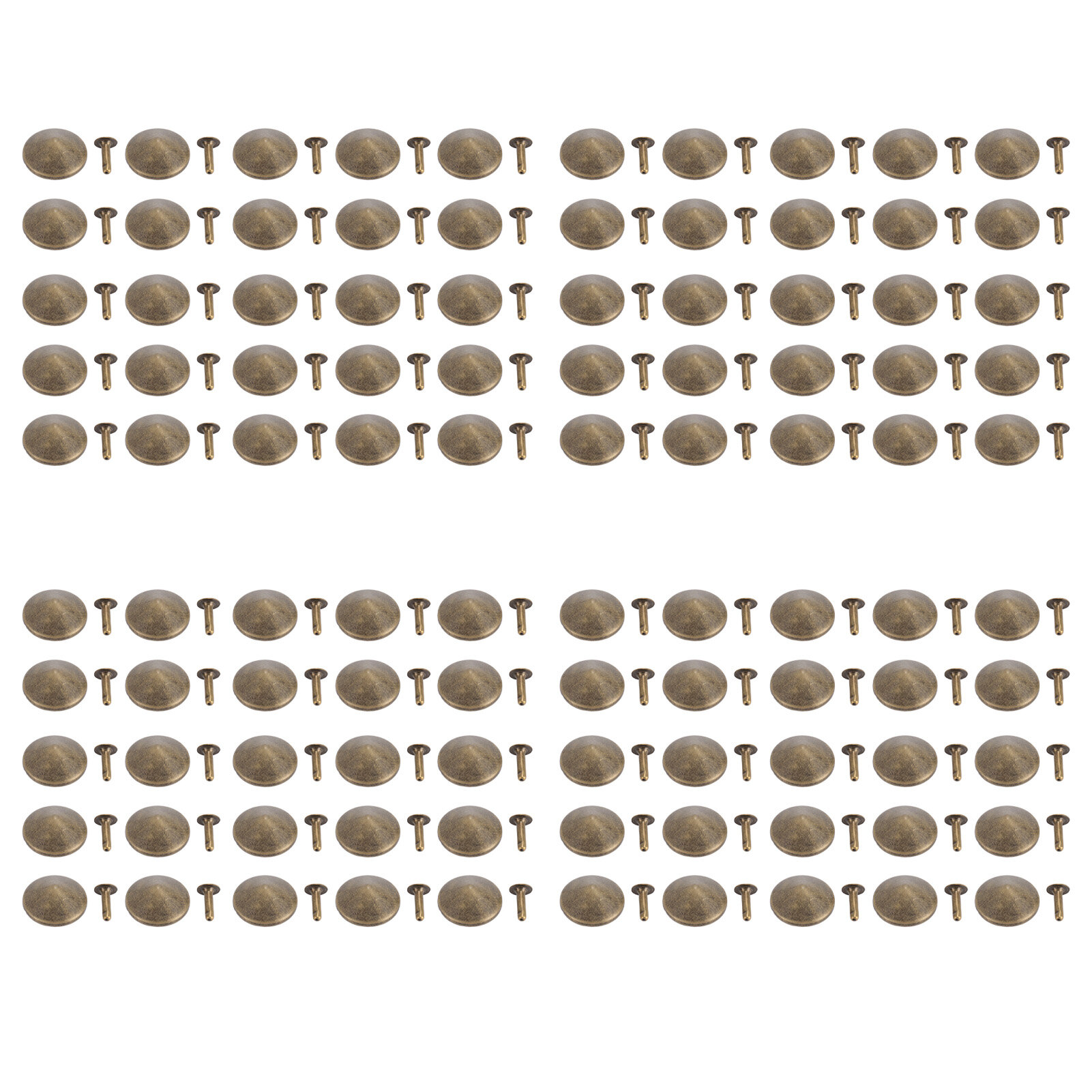 100 комплектов заклёпок-грибков 22 мм, самодельные железные конусные шипы и гвоздики, заклёпки-грибки с грибовидной головкой для ремонта сумок и обуви, бронза