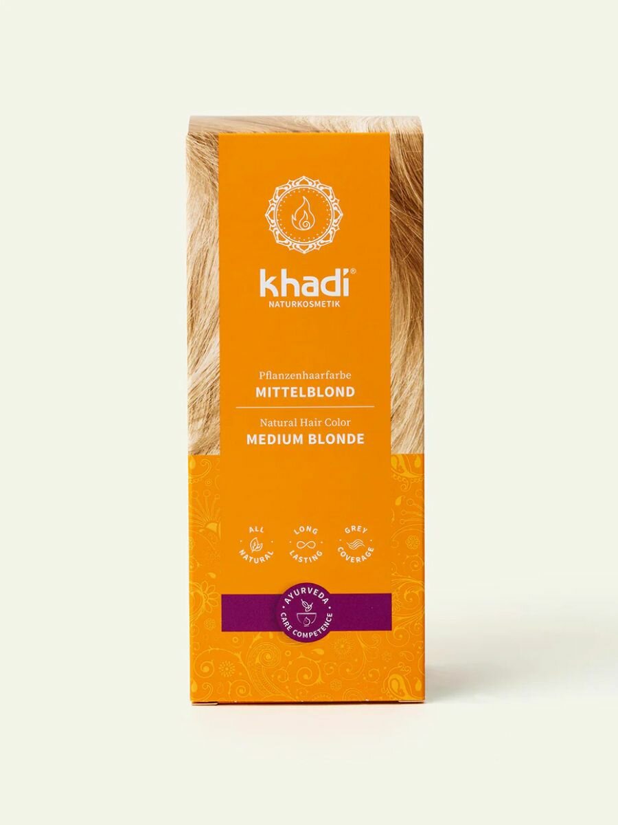Средний блонд - натуральная краска для волос Khadi Naturprodukte, 100 гр