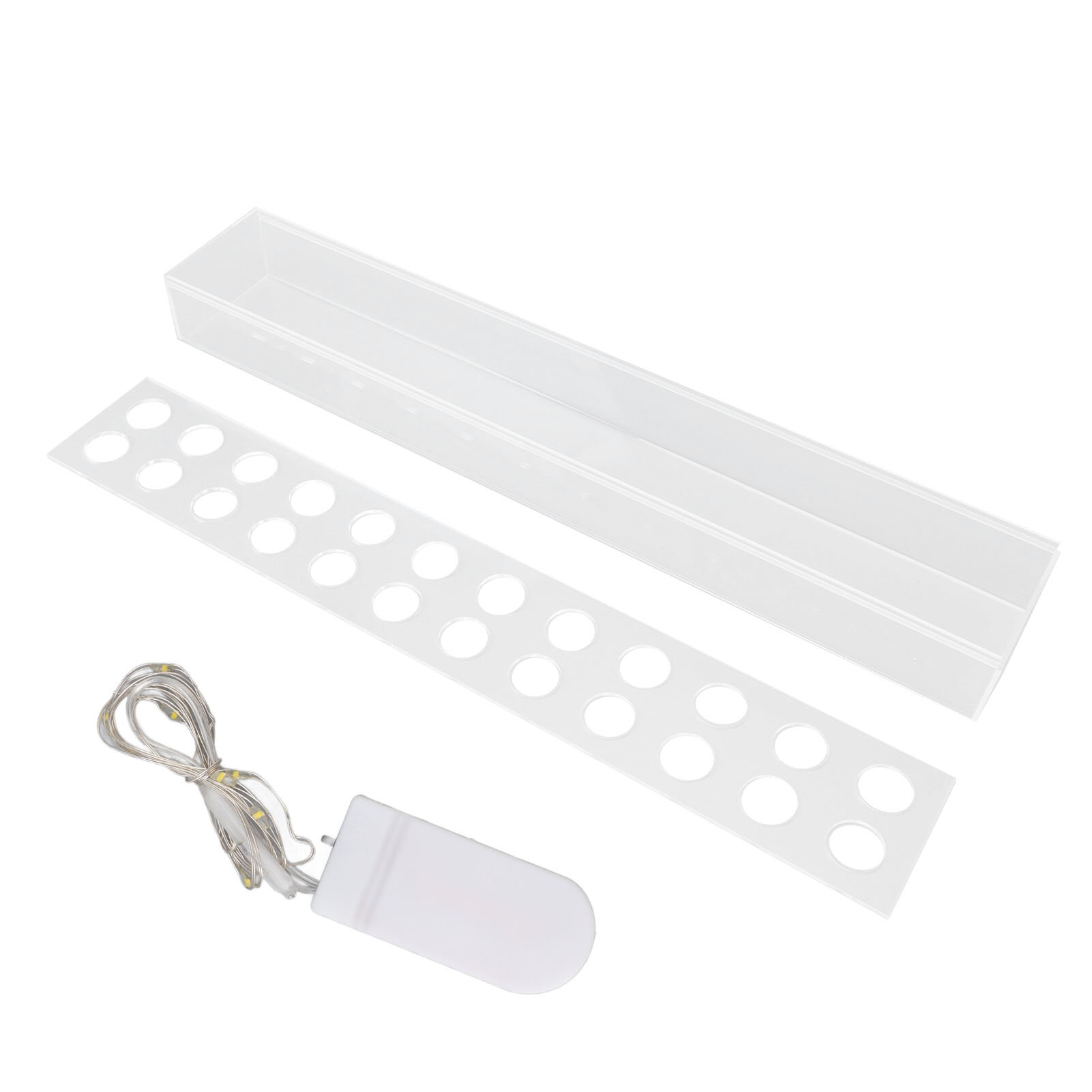 Акриловая цветочная ваза прямоугольная длинная ясная цветочная центральная центральная шкала держателя прямоугольника с помощью струны 24 отверстия