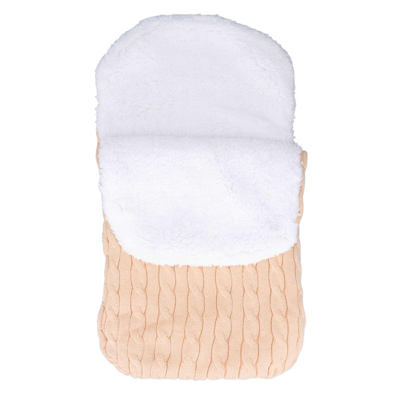 Вязаное теплое флисовое пеленальное одеяло для малыша, мягкий, приятный для кожи спальный мешок, подходит для коляски, унисекс, для мальчиков и девочек, абрикосовый цвет.