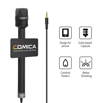 COMICA HRM-S микрофон для интервью для мобильного телефона с интерфейсом 3,5 мм