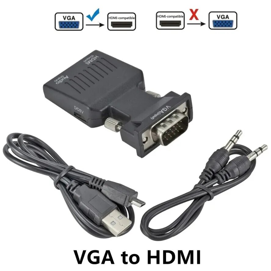 BGGQGG HDMI-VGA адаптер 1080P VGA to HDMI