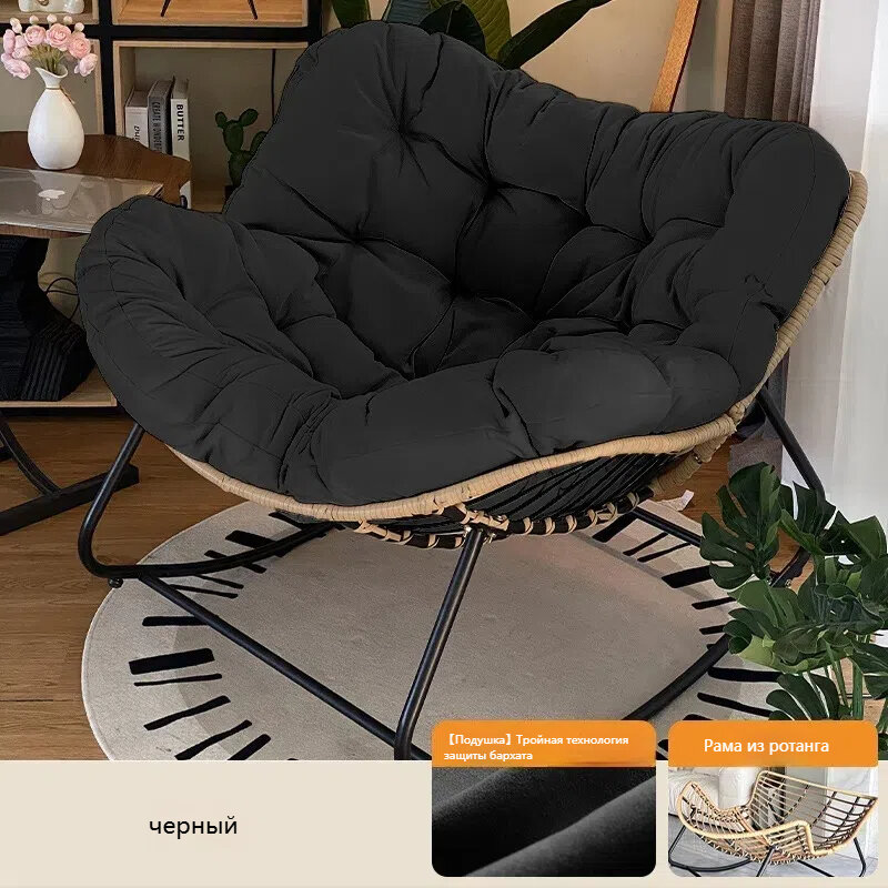 В кресле-качалке можно сидеть или лежать, ленивое кресло-качалка из ротанга, кресло из кованого железа