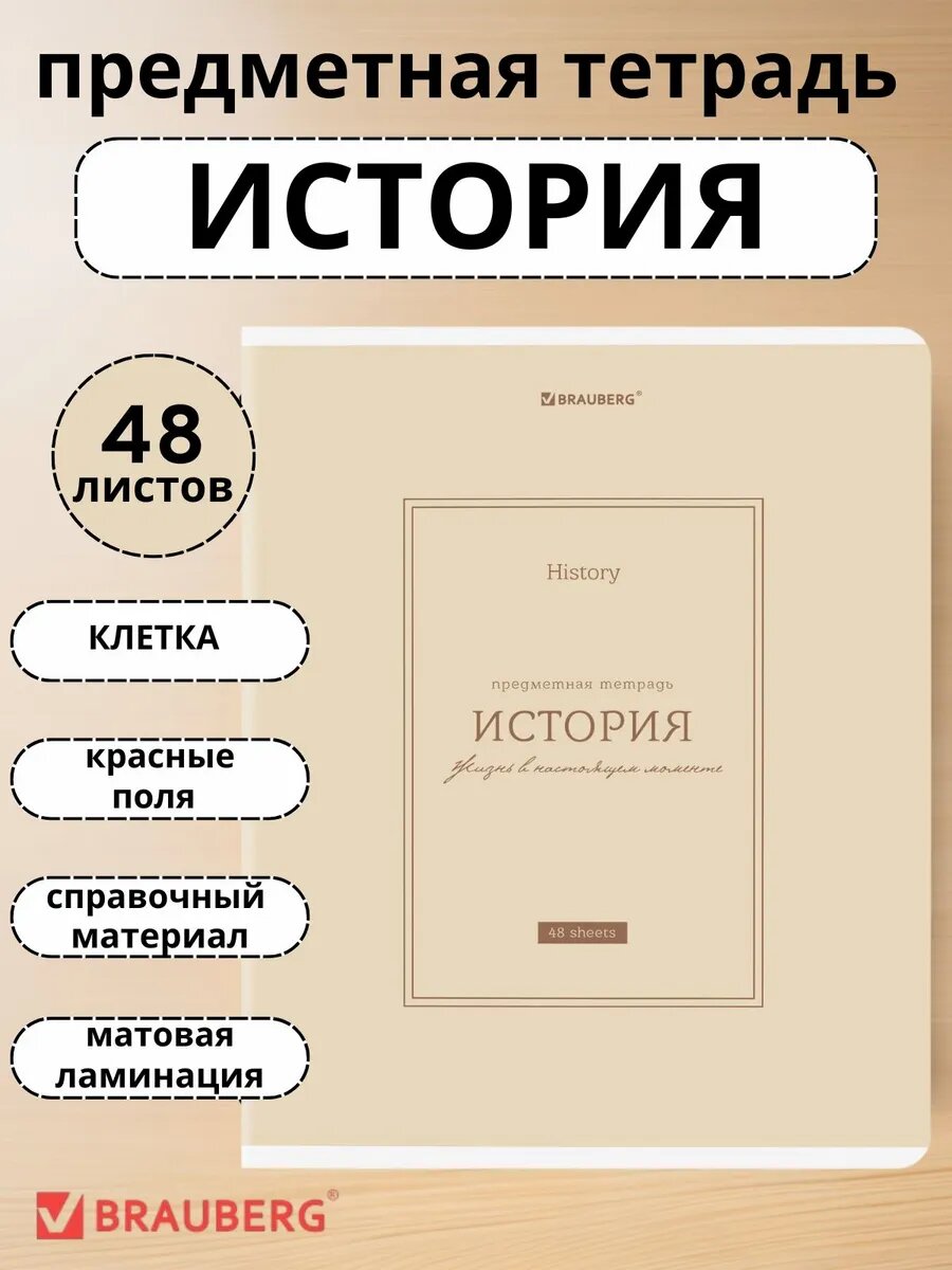 Тетрадь BRAUBERG "История", справочный материал, формат A5, 48 листов