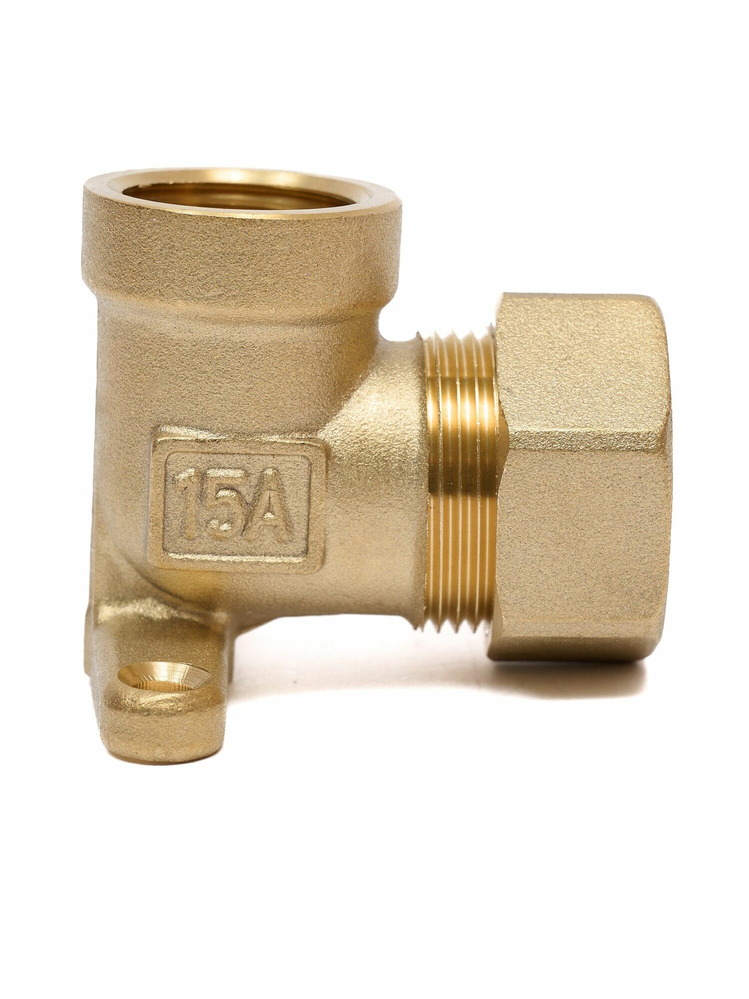 Муфта угловая (с креплением) BLAW 15*1/2" с внутренней резьбой 1/2 дюйма (мама) для гофрированной трубы 15 мм - фитинг KOFULSO 1 штука