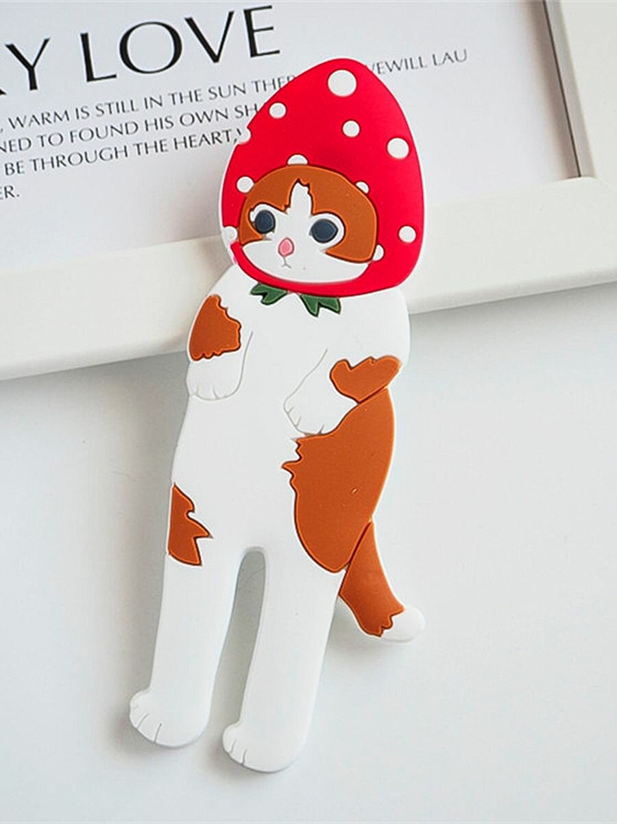 Магнит котик клубничка, держатель для ключей, мелочей