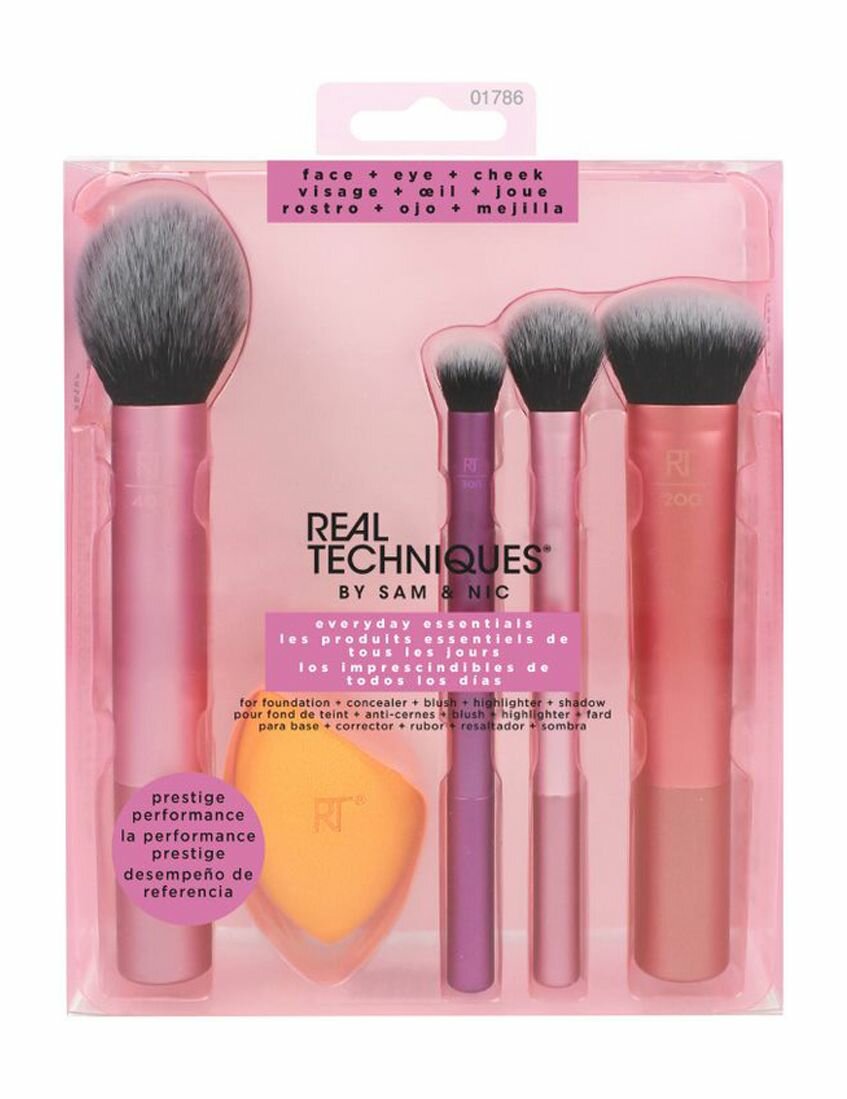 REAL TECHNIQUES Набор кистей и спонж Everyday Essentials